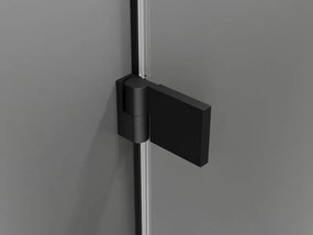 Mexen Lunar-B Duo výklopný sprchový kout 80 x 70 cm, čiré sklo, černá matná, 832-080L-070P-70-00