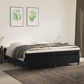 Box spring postel s matrací černá 200x200 cm samet 3144701