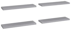Petromila Plovoucí nástěnné police 4 ks šedé 90 x 23,5 x 3,8 cm MDF