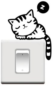 Samolepka na vypínač "Spící Kočička" 14x17 cm