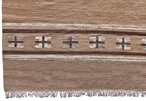 Diamond Carpets India, Ručně vázaný kusový koberec Ginger DESP P83 Brown Cream, 80x150, hnědá, chodba / předsíň