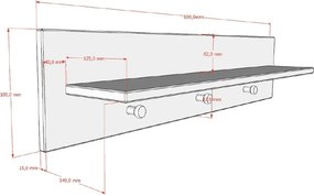 Béžový nástěnný dětský věšák 80x18 cm Sezane – Vipack