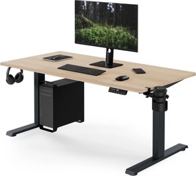 Elektrický stůl s regulací výšky ergonomický antracitový/dub sonoma,1400x700 mm: ARIA
