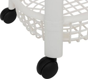 Kuchyňský vozík na kolečkách BASKET, plastový, 46,5 x 25,5 x 79 cm, bílá