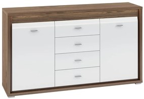 Casarredo Komoda 2D4S NATANS ořech/bílá lesk