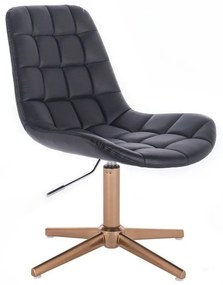 LuxuryForm DESIGN Otočná židle PARIS na zlatém kříži - černá