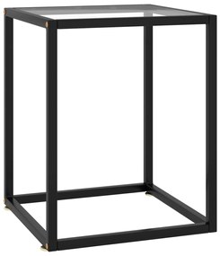 Konferenční stolek černý s tvrzeným sklem 40 x 40 x 50 cm
