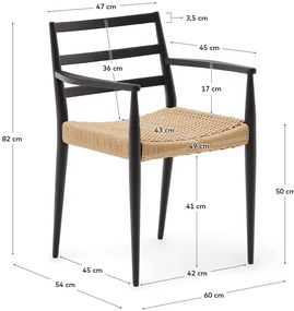 Jídelní židle z dubového dřeva v černo-přírodní barvě v sadě 2 ks Analy – Kave Home