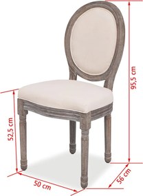 Jídelní židle 4 ks krémové textil 244088