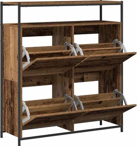 Skříň na obuv 100 x 34 x 112 cm Kompozitní dřevo Staré dřevo 3365547