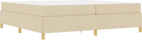 Rám postele Krémová 200 x 200 cm textil 3398967