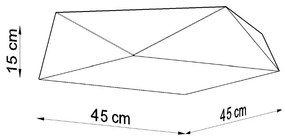 Stropní svítidlo Hexa, 1x šedé plastové stínítko, (bílý plast), (fi 45 cm)