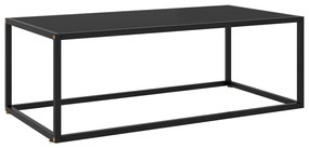 Konferenční stolek černý s černým sklem 100 x 50 x 35 cm