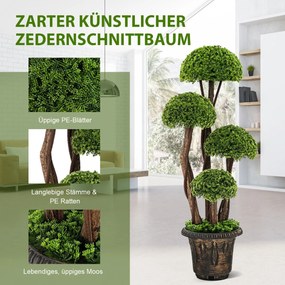 Costway Artificial Topiary Tree z cedrového dřeva dekorativní umělý strom 90 cm