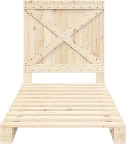 Rám postele s čelem 90 x 200 cm masivní borové dřevo 3281568