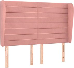 Čelo postele typu ušák růžové 147x23x118/128 cm samet 3118149