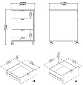 Tvilum Kontejner Sigal 584 šedá/jackson hickory