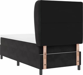 Postel s boxspringem s čelo Černý 200 x 90 cm samet 3340966