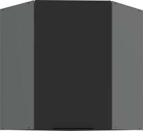 ARIA ab| horní kuchyňská skříňka 60x60 GN-72 1F (45°) rohová s policemi | 60x60 cm | antracit/černá