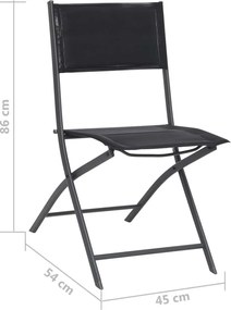 vidaXL Skládací zahradní židle 4 ks ocel a textilen [313083]