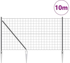 Evropský plot se hroty 10 x 1,4 m Ocel potažená PVC Šedá 3350663