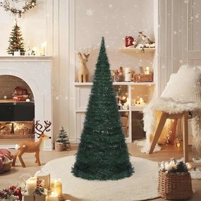 Pop-up umělý vánoční stromek s LED osvětlením zelený 150 cm 321523