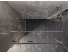 Mexen Lunar T, sklápěcí sprchový kout levý 110 x 70 cm, 8mm čiré sklo, zlatý profil, 834T-110-070-50-00-L