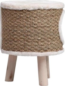 Kočičí domeček s dřevěnými nohami 41 cm mořská tráva 170970