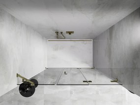 Mexen Lunar-F, pravé skládací sprchové dveře 130 cm, čiré sklo, zlatý profil, 836S-130-050-50-00-P