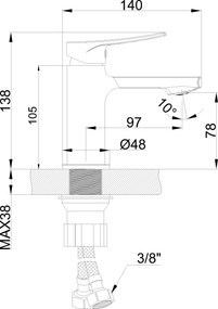Invena Invena, BATERIE UMYWALKOWA ERONA, CHROM, INV-BU-57-001-L
