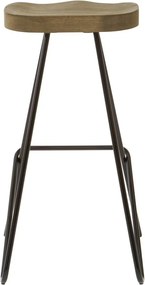 Černá/v přírodní barvě barová stolička z jilmového dřeva (výška sedáku 78 cm) District – Premier Housewares