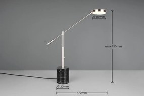 Černá/ve stříbrné barvě LED stolní lampa (výška 65 cm) Fiore – Trio Select