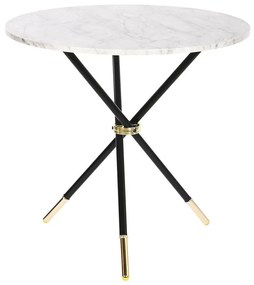 DKD Home Decor Postranní stolek Bílý, z kovu a dřeva, 80 x 80 x 76 cm