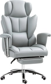 HOMCOM Kancelářská židle s funkcí sklápění, ergonomická židle, výškově nastavitelná točící židle s podnožkou, polstrovaná, až pro 120 kg, do kanceláře