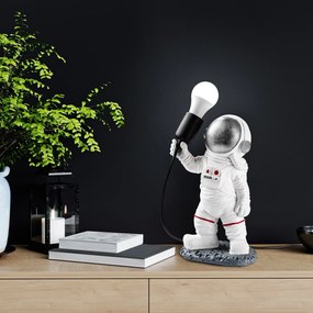 Stolní lampa Astronaut stříbrná/bílá