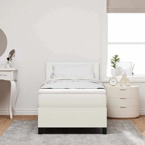 Postel s boxspringem s čelo Krémová a bílá 100 x 200 cm 3337501