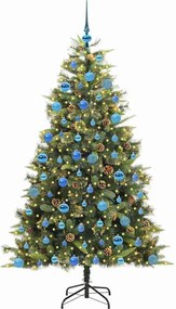 Umělý sklopný vánoční stromeček s kužely Zelená 180 cm 3395096