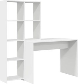 Stůl s policí Bílá 138,5 x 55 x 143 cm Kompozitní dřevo 3337249