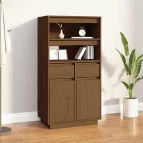 Skříň highboard medově hnědá 60x40x116,5 cm masivní borovice - Default Title