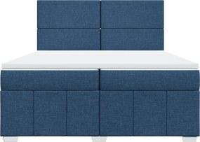 Box spring postel s matrací modrá 200x200 cm textil 3294074