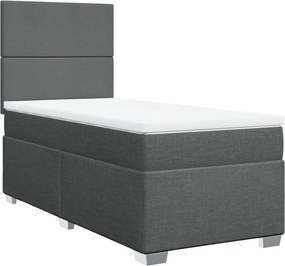 Box spring postel s matrací tmavě šedá 90x200 cm textil 3290365