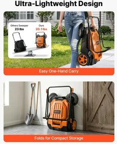 Ruční zametací stroj s ručním tlačením, Se záběrem 650 mm VEVOR