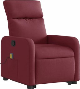 Zvedací masážní polohovací křeslo vínové textil 3206711
