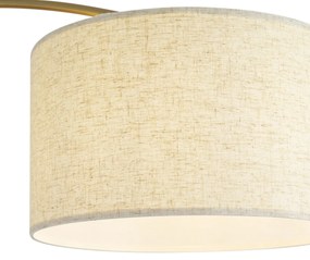 Moderní oblouková lampa mosazná s béžovým stínidlem - Vinossa