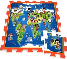 STAMP Pěnové puzzle Mapa světa / 9 dílků / tloušťka 1,5 cm