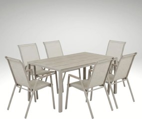 Vikio Zahradní jídelní set 150x90 pro 6 osob bežová AZS156BE-6