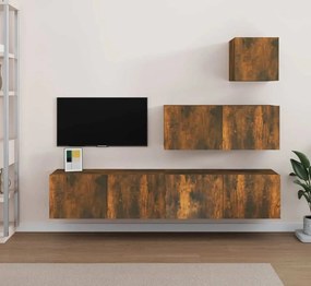 vidaXL 4dílný set TV skříněk kompozitní dřevo [3114651] Barva: kouřový dub