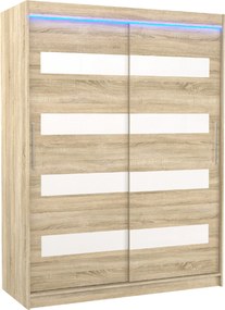 ADRK Furniture Posuvná skříň s lacobelem a LED osvětlením MARTINEZ 150 ADRK-SW-MAR-SWL-150-L