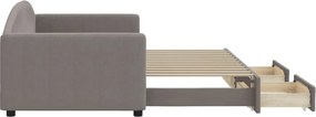 Válenda s přistýlkou a zásuvkami taupe 90 x 200 cm textil 3197227