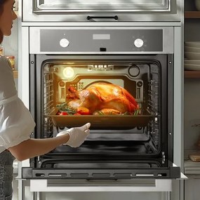 Jednostěnná trouba 61 cm elektrická vestavěná nástěnná trouba 9 funkcí 75,9 l